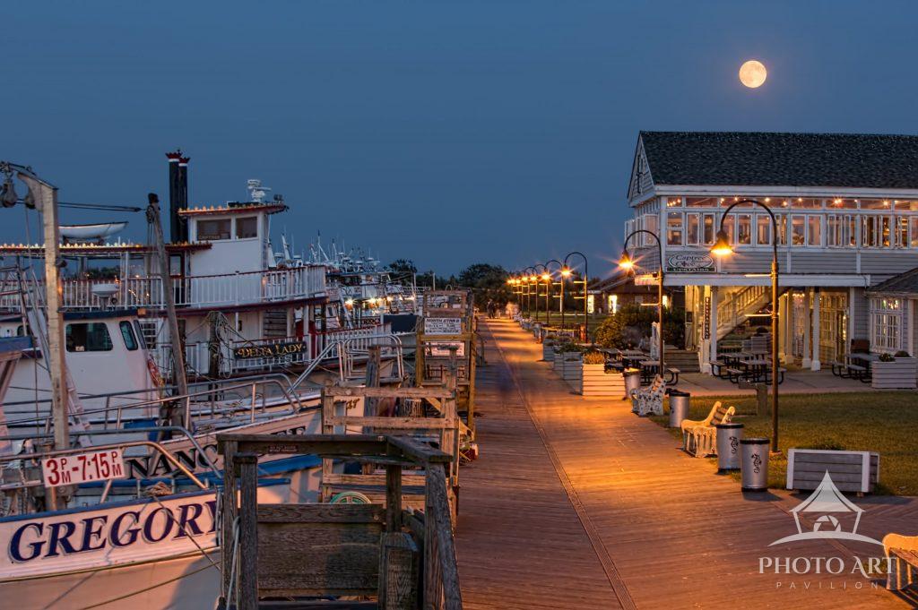 Captree Boat Basin Moonrise Photo Art Pavilion
