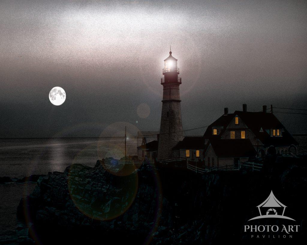 Moonrise Lighthouse Photo Art Pavilion