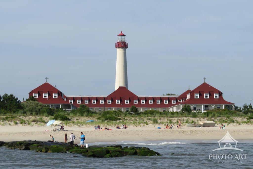 Lighthouse Centered Behind Retreat Center Photo Art Pavilion