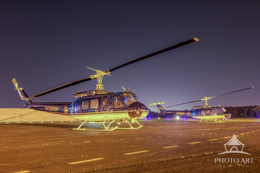Helicopters at Night Photo Art Pavilion